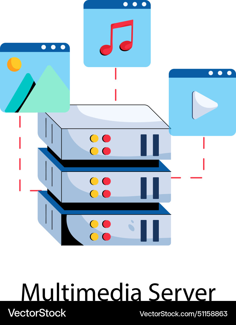 Multimedia server Royalty Free Vector Image - VectorStock