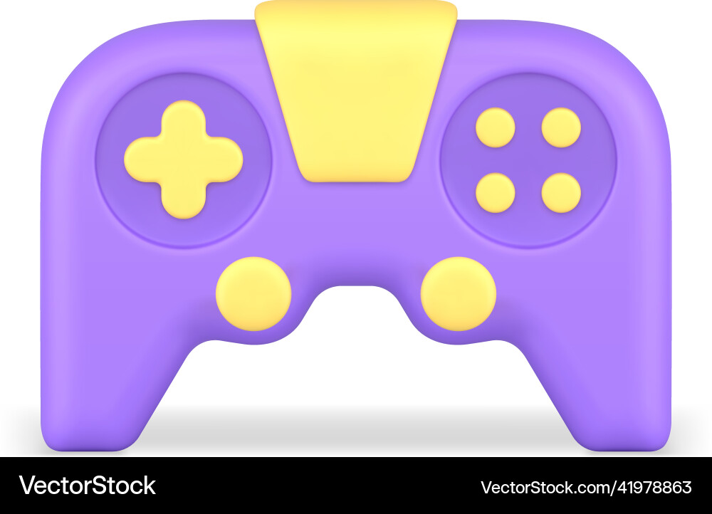 Realistische 3d-Symbol lila gelb Videospiel Vektorbild