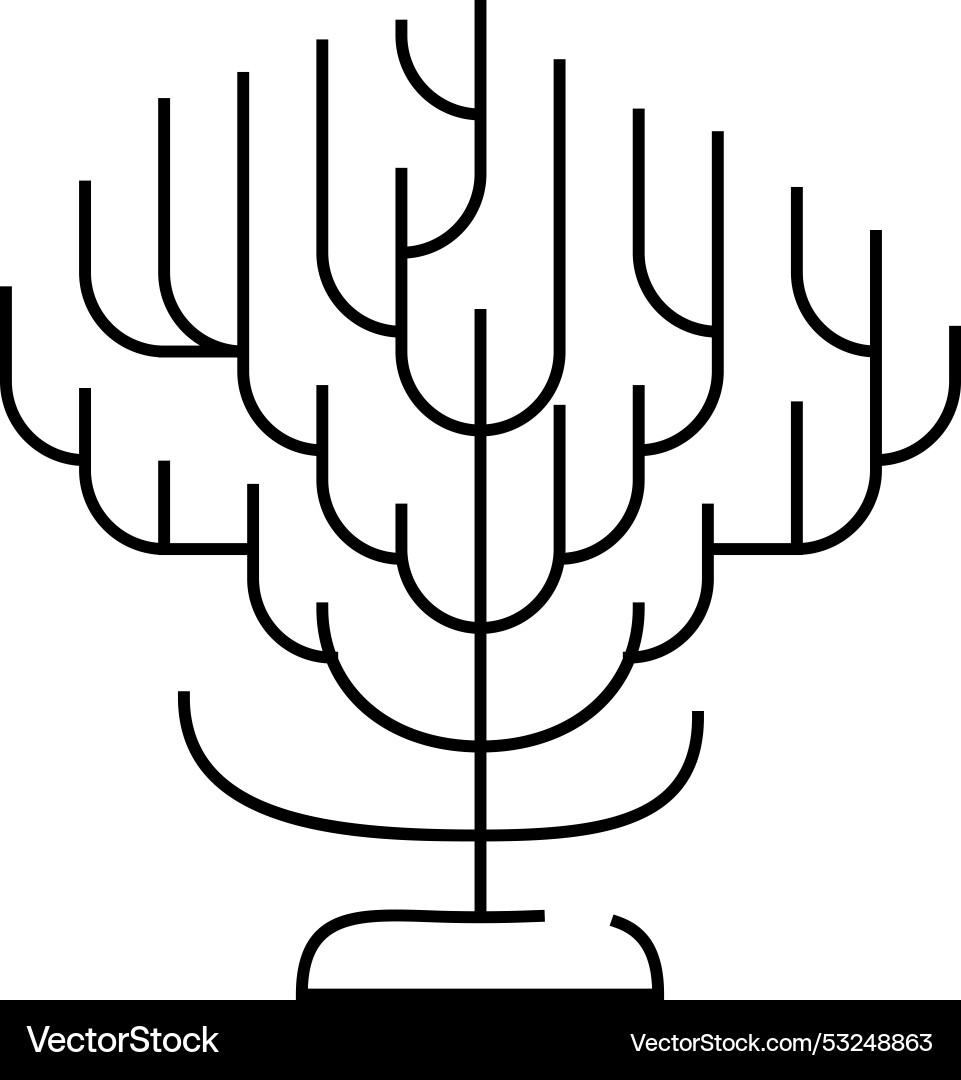 Sea coral branch line icon Royalty Free Vector Image