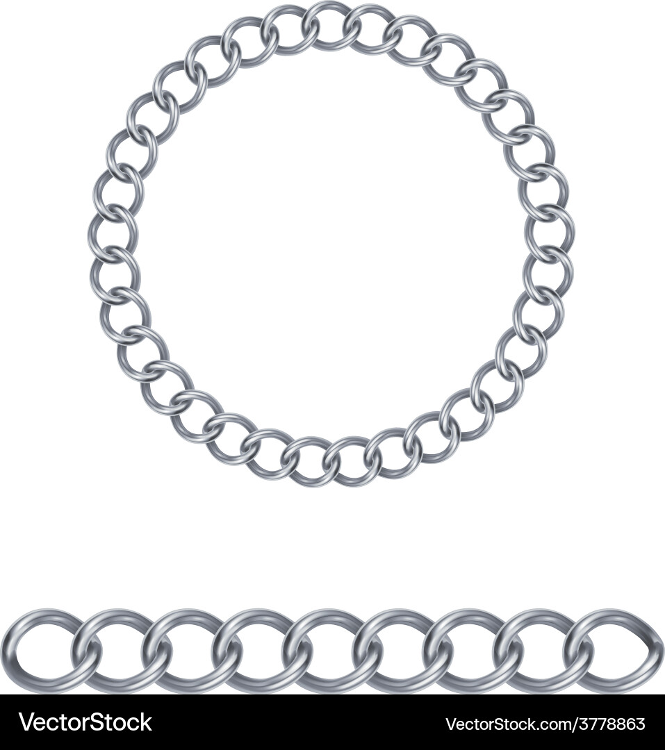 Silver chain Royalty Free Vector Image - VectorStock