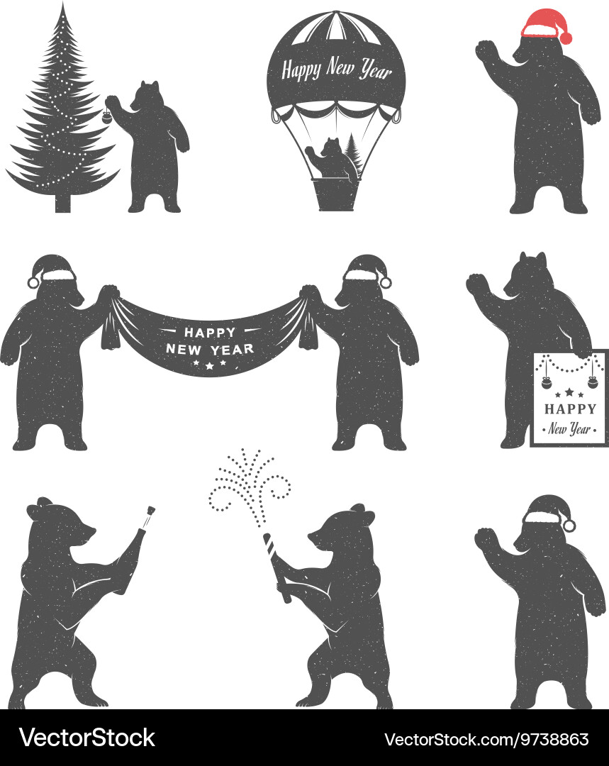 Vintage of bear Royalty Free Vector Image - VectorStock