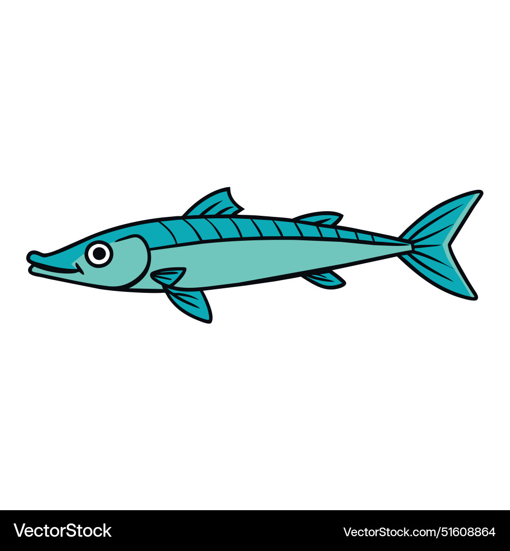 Barracuda fish reading icon Royalty Free Vector Image