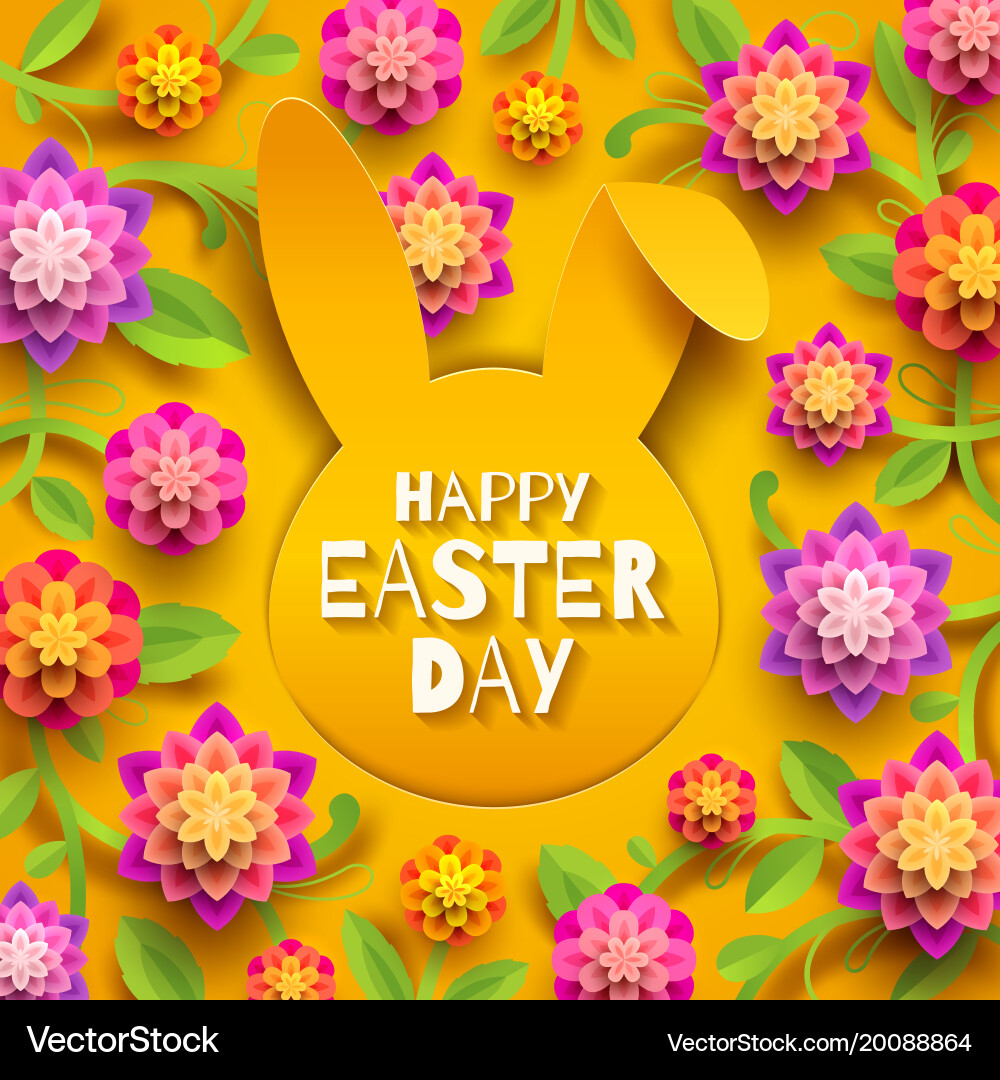 Colorful Easter Rabbit Card Royalty Free Vector Image