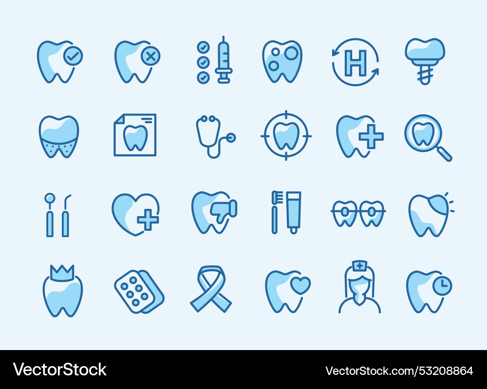 Dental icon set containing tooth dentist Vector Image