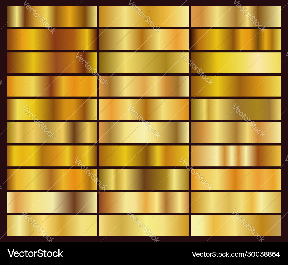 Gold Gradient Backgrounds - Set Royalty Free Vector Image