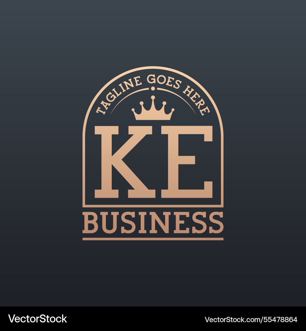 Luxury ke logo with crown elegant letter Vector Image