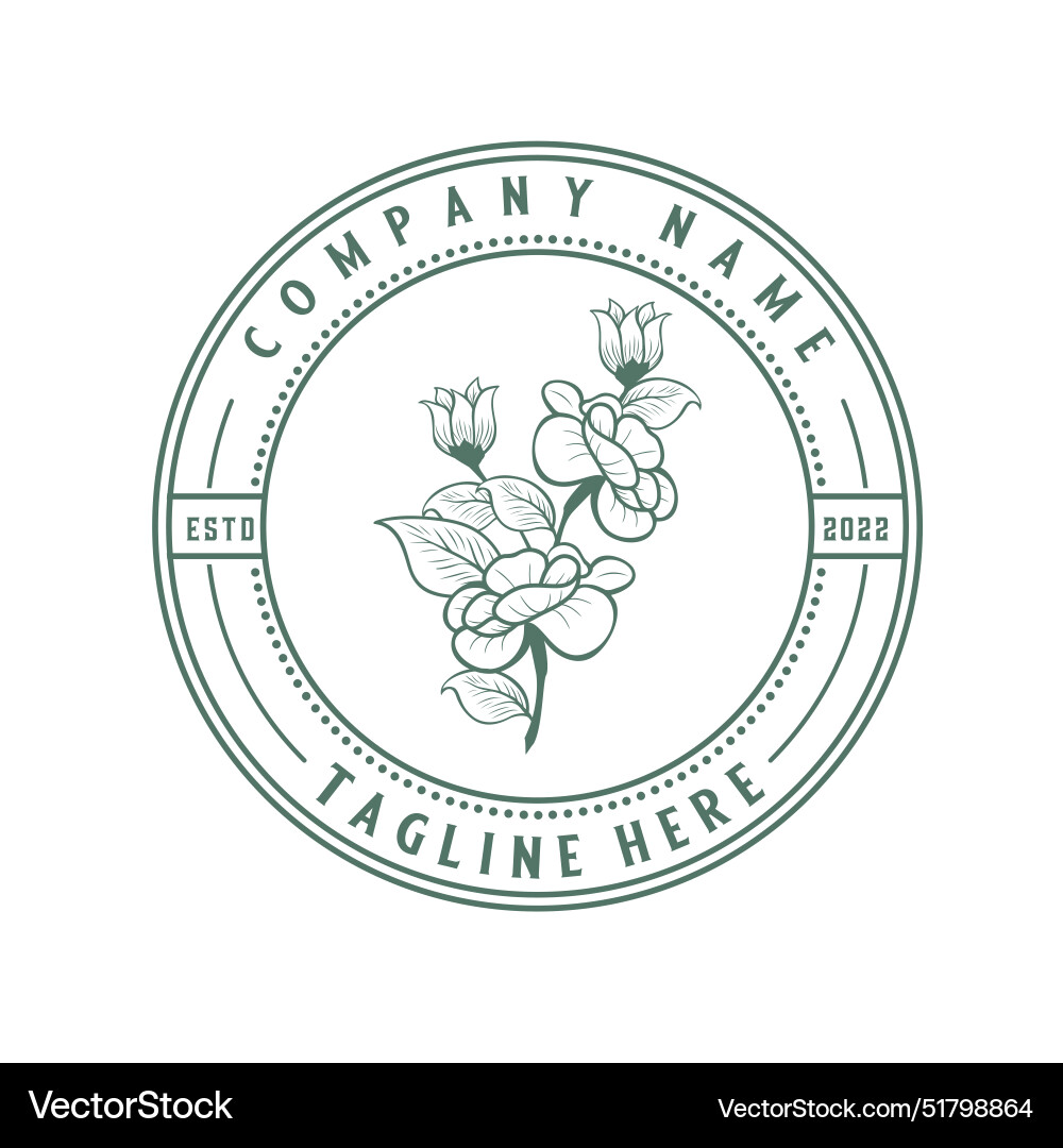 Magnolia flower logo Royalty Free Vector Image