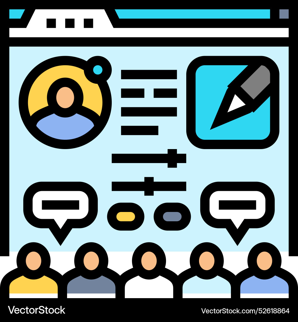 Moderator control virtual conference color icon Vector Image