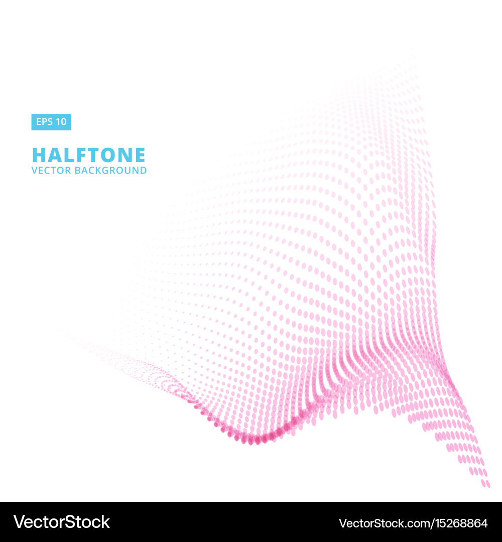 Pink Halftone Wave Background Royalty Free Vector Image
