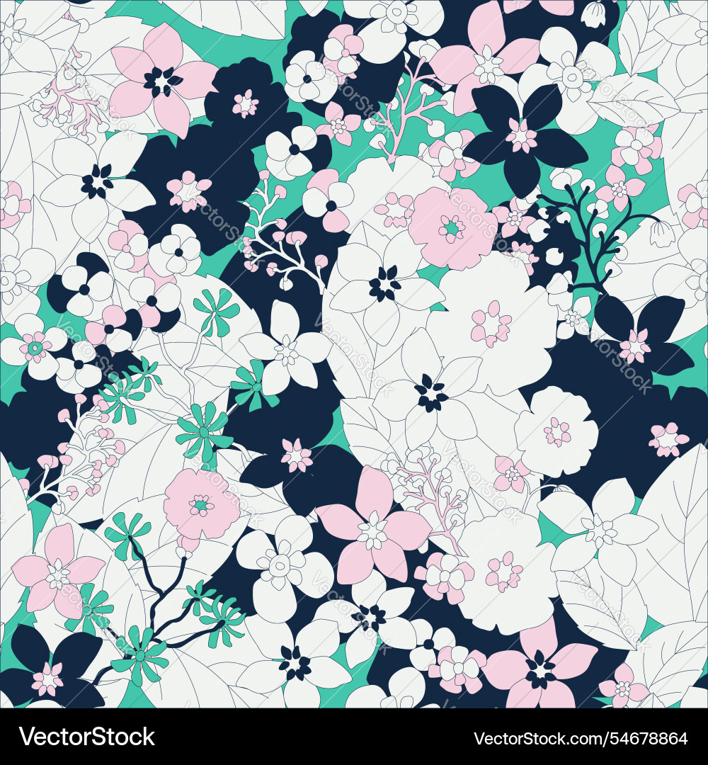 Summer floral texture pattern Royalty Free Vector Image