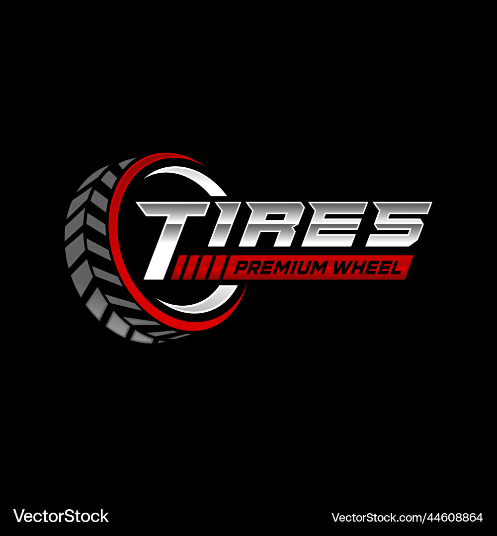 Tires logo design template silhouette wheel Vector Image