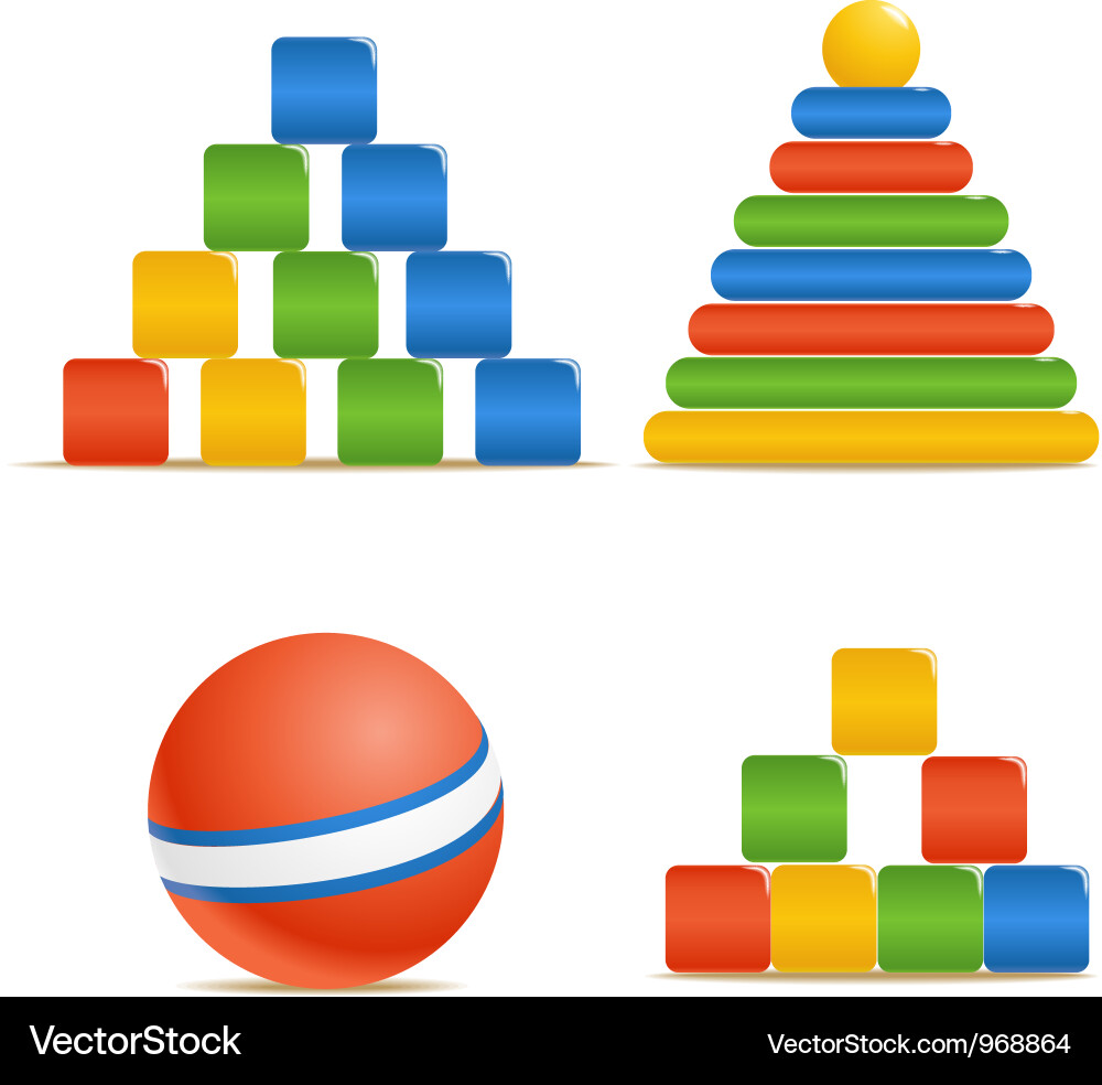 Wood color toys Royalty Free Vector Image - VectorStock