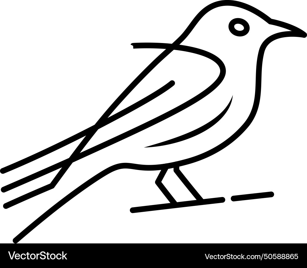Bird icon line design template isolated Royalty Free Vector