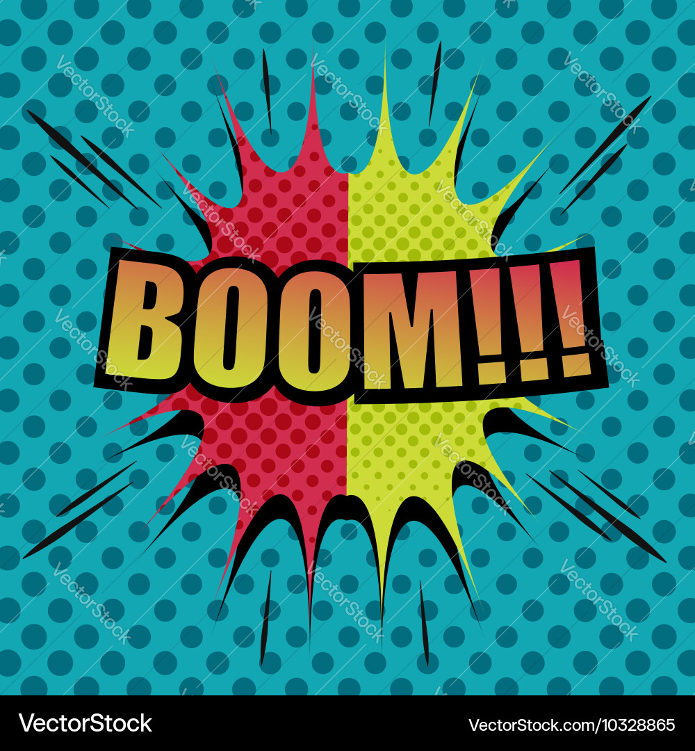 Boom comic cartoon Royalty Free Vector Image - VectorStock