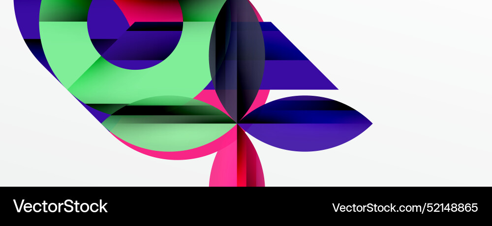 Circle square triangle shapes geometric minimal Vector Image