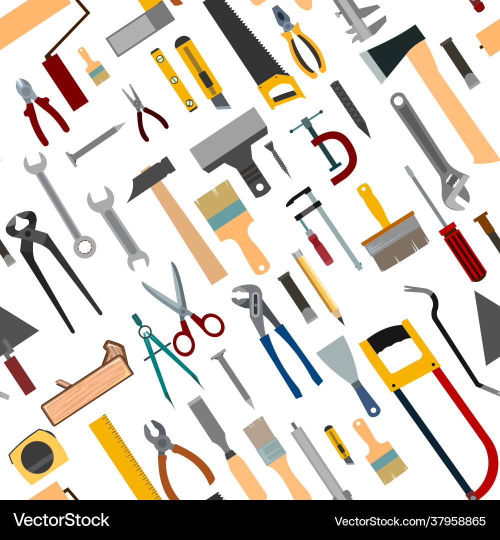 Construction tools background for work Royalty Free Vector