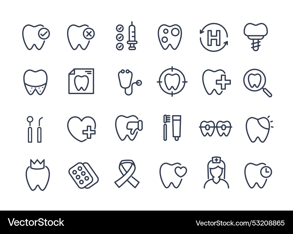 Dental icon set containing tooth dentist Vector Image