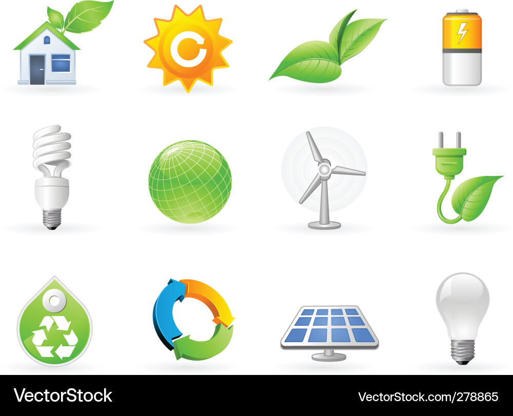 Ecology and green energy icon Royalty Free Vector Image
