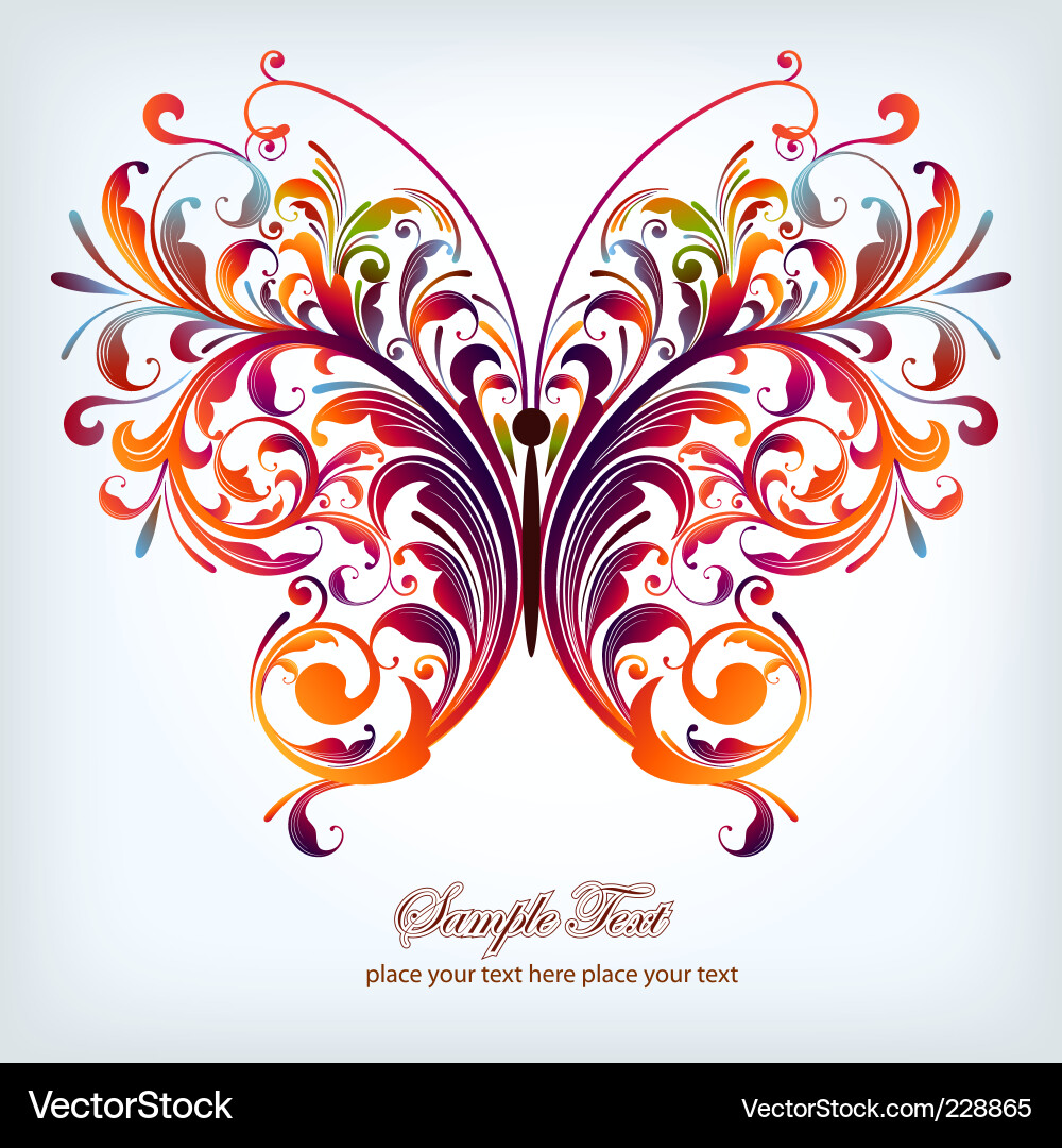 Floral butterfly Royalty Free Vector Image - VectorStock