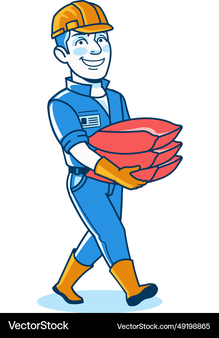 Male construction worker cartoon character icon Vector Image