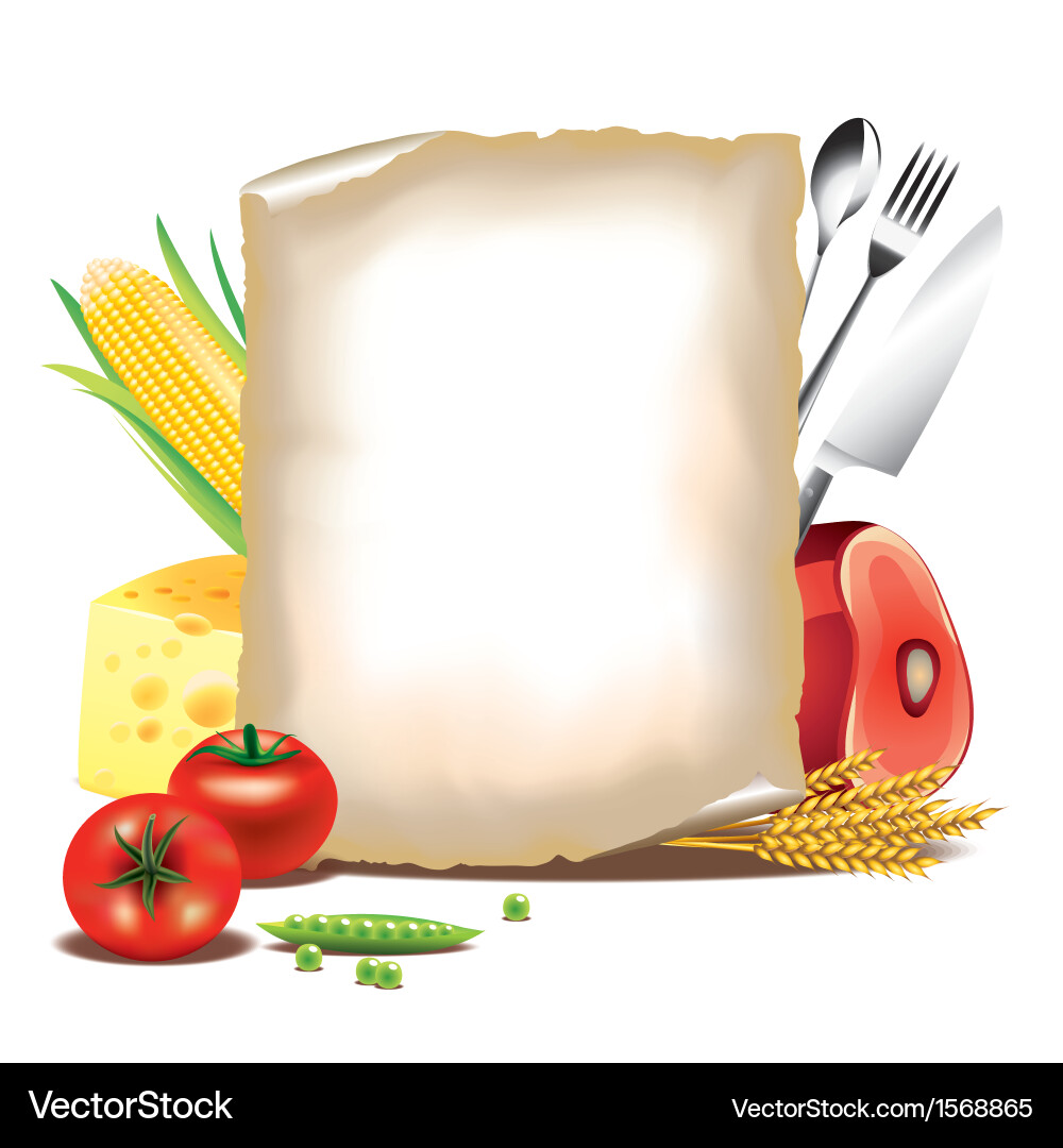 Paper food background Royalty Free Vector Image