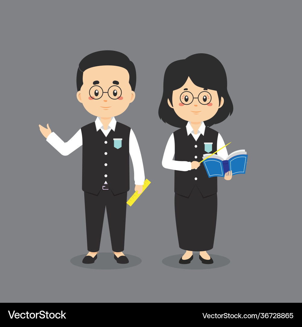 Stock cute teacher character Royalty Free Vector Image