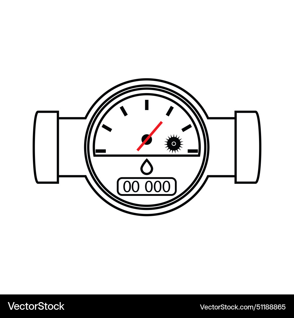Water meter icon Royalty Free Vector Image - VectorStock
