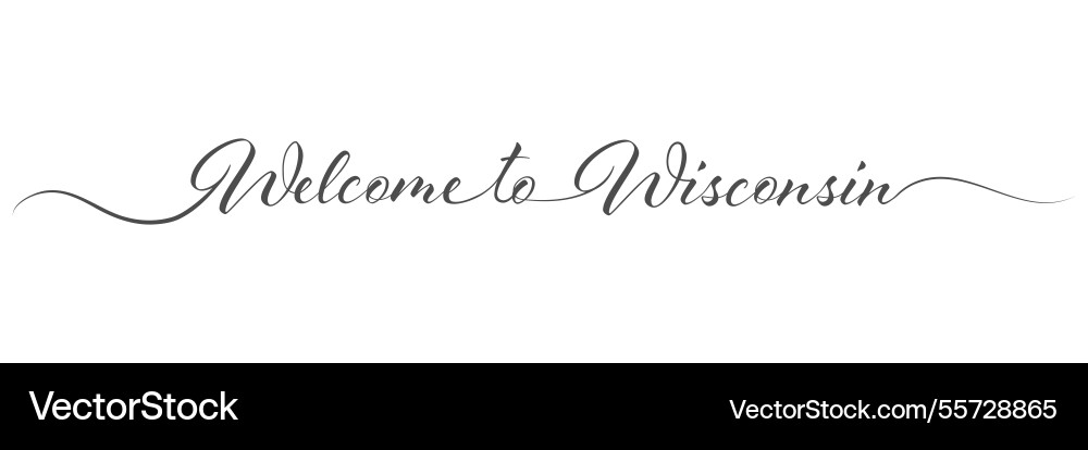 Welcome to wisconsin sign single line Royalty Free Vector