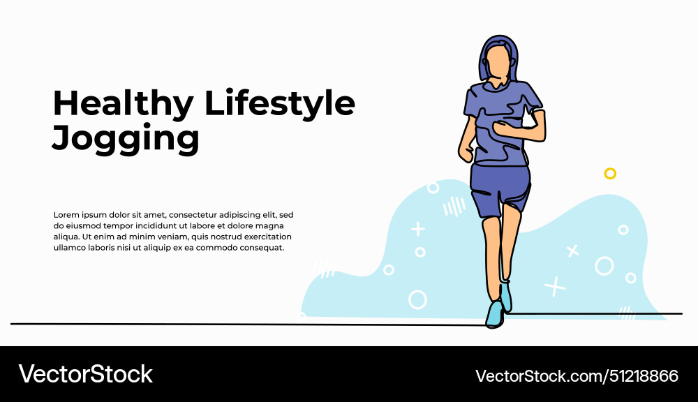 A woman is jogging modern flat Royalty Free Vector Image