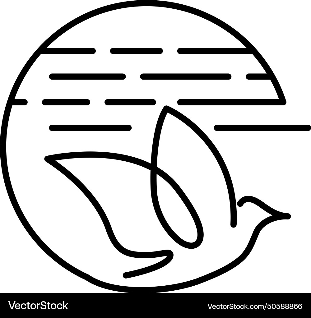 Bird icon line design template isolated Royalty Free Vector