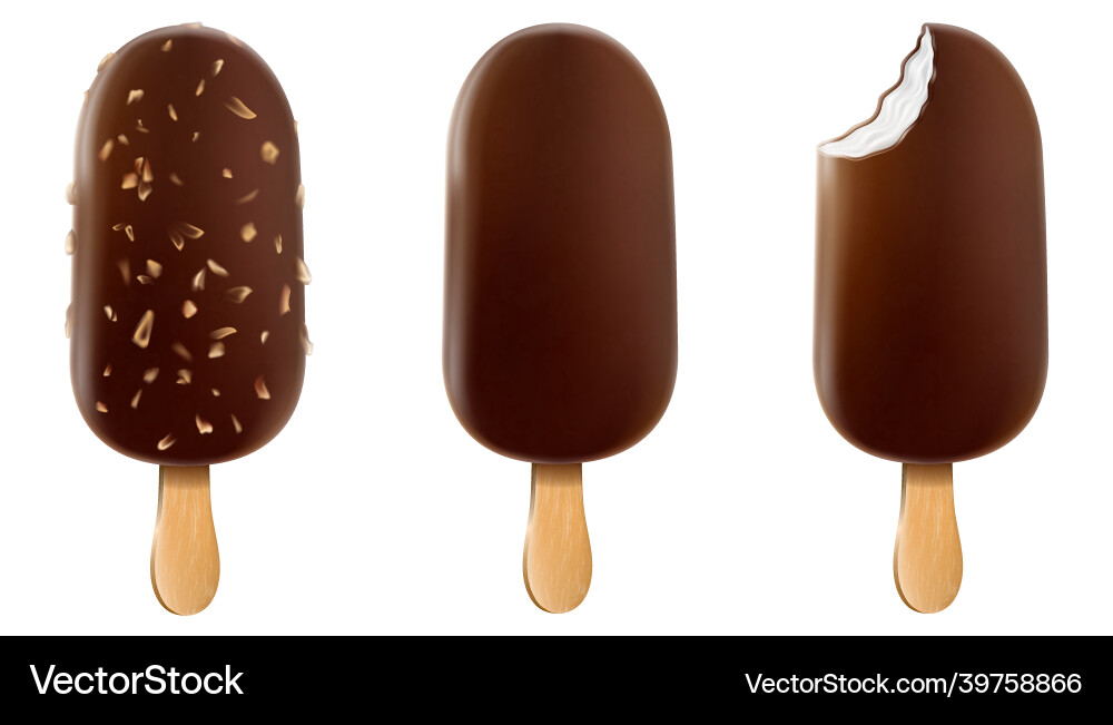 Chocolate Ice Cream Popsicle Royalty Free Vector Image