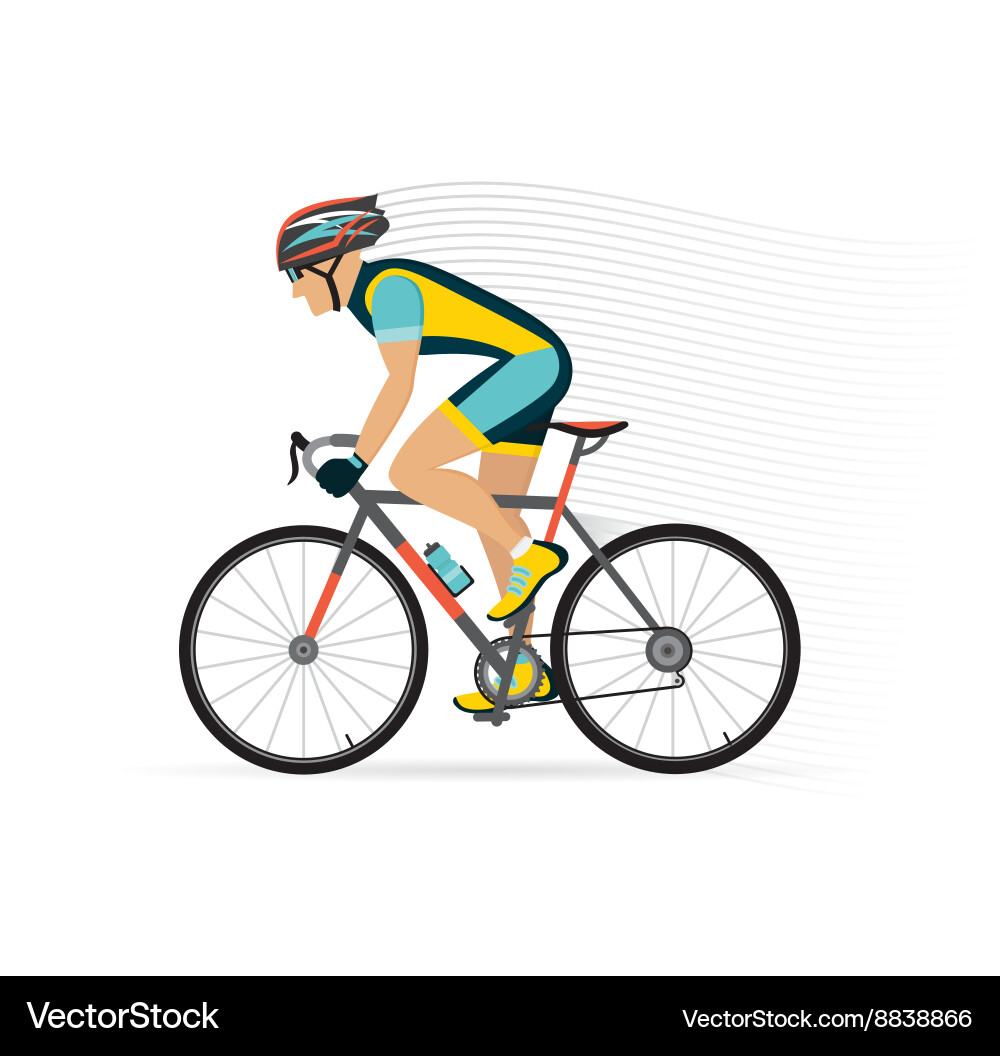 Cyclist male on a white background Royalty Free Vector Image