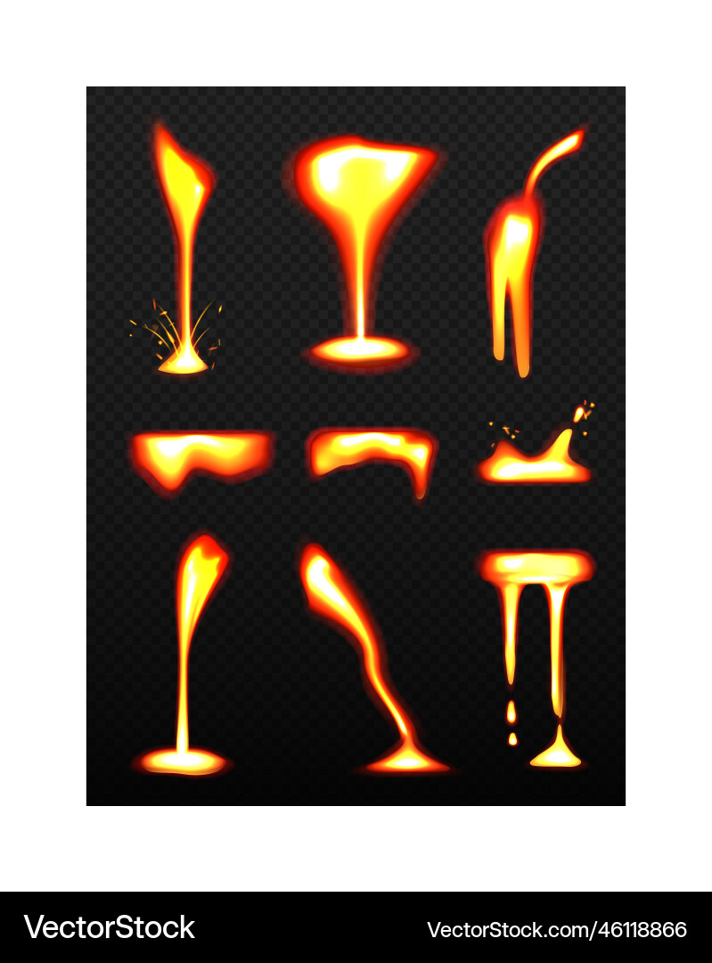 Hot lava burning liquid glowing decent Royalty Free Vector
