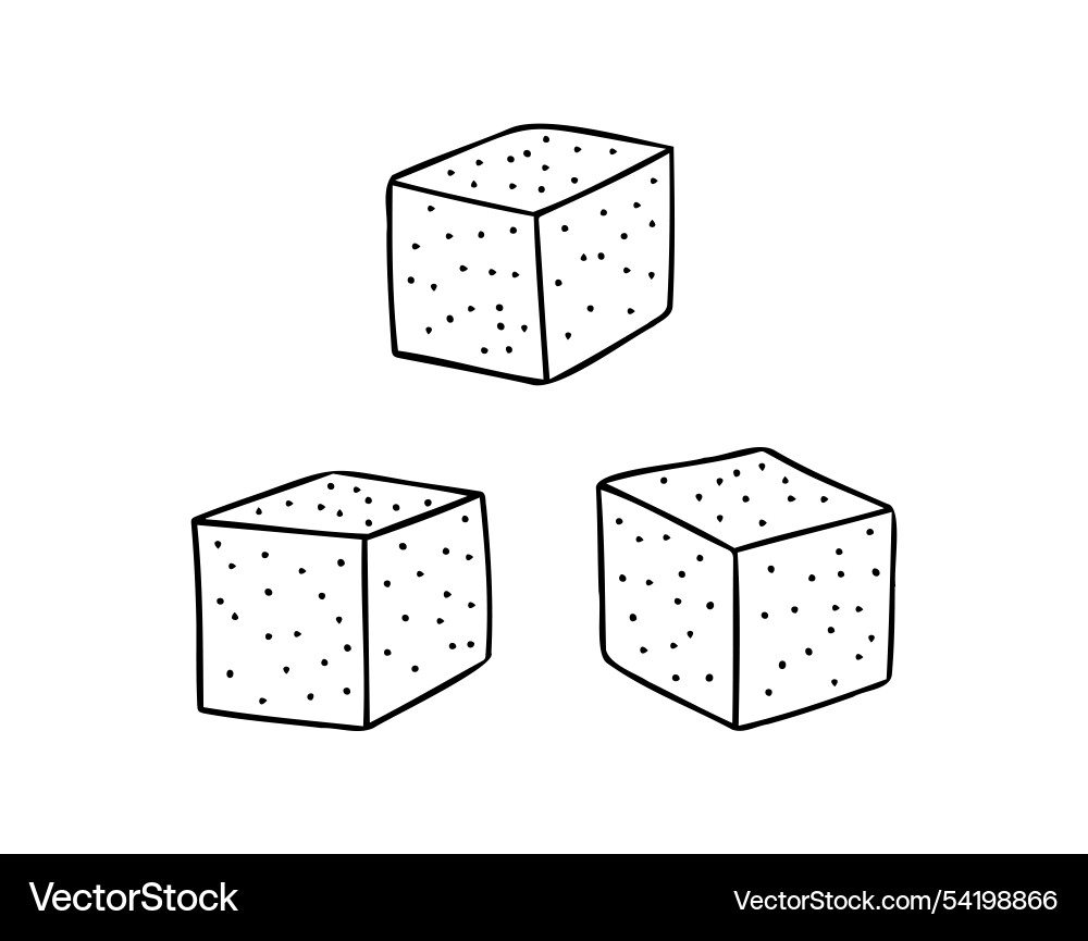 Outline hand drawn sugar cubes doodle sugar cubes Vector Image