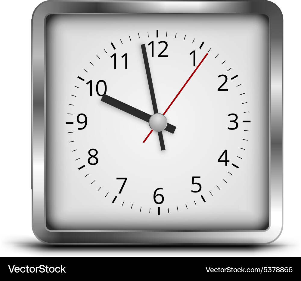 Square clock Royalty Free Vector Image - VectorStock
