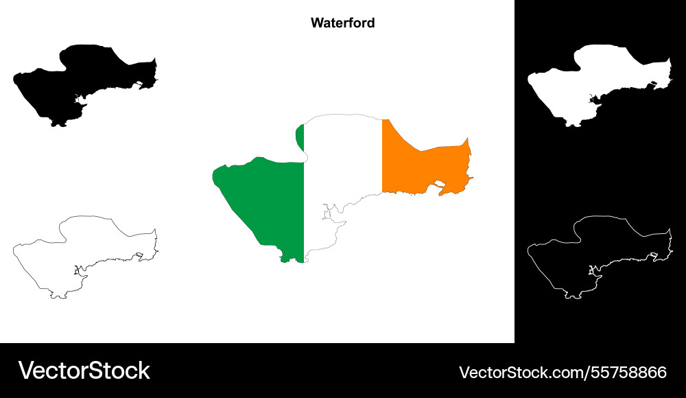 Waterford outline map Royalty Free Vector Image
