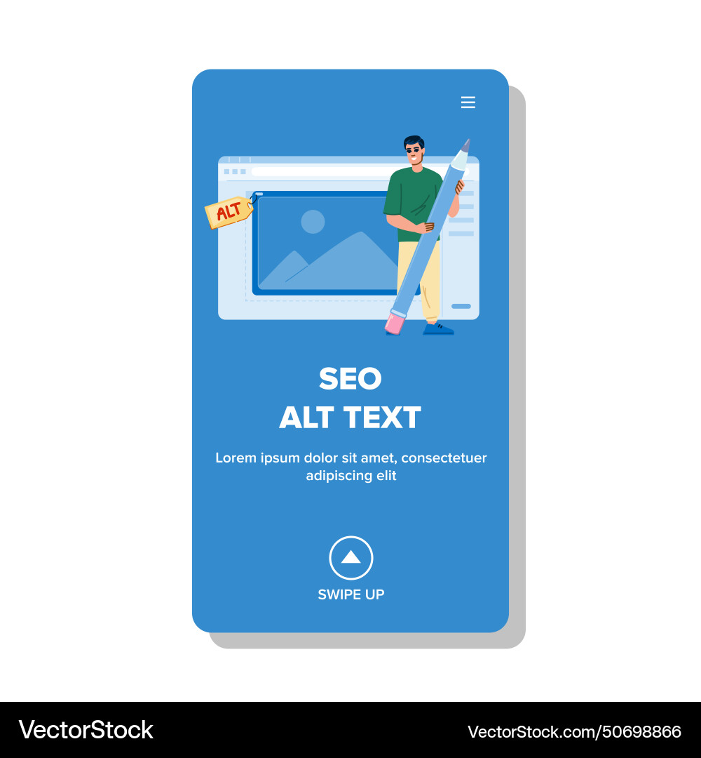 Web seo alt text Royalty Free Vector Image - VectorStock