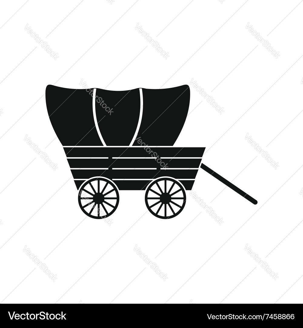 Western covered wagon icon Royalty Free Vector Image