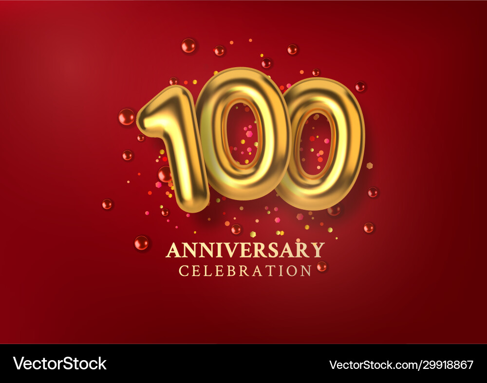 100th anniversary celebration number in form Vector Image