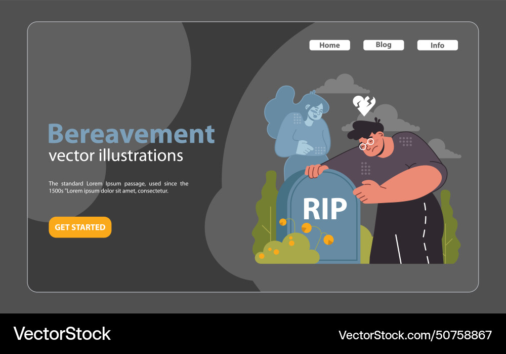 Bereavement portrayal a poignant tribute Vector Image