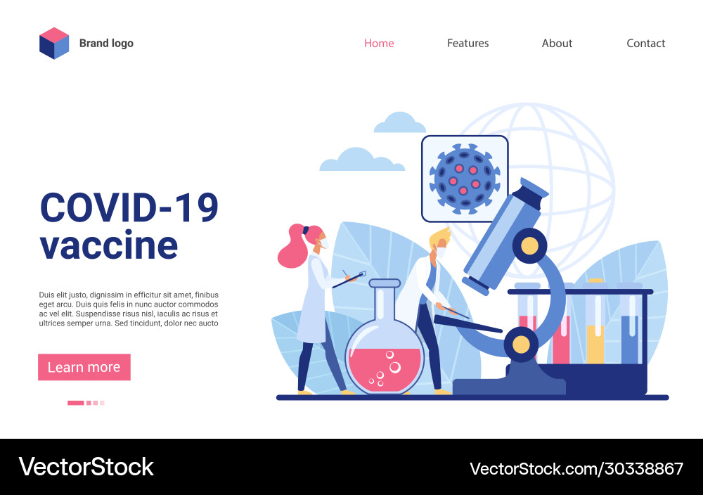 COVID-19 Vaccine Research Lab Royalty Free Vector Image