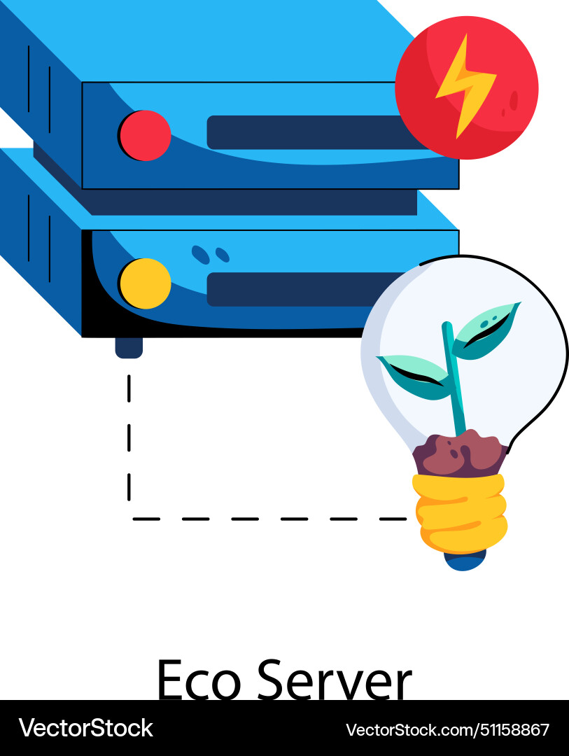 Eco server Royalty Free Vector Image - VectorStock