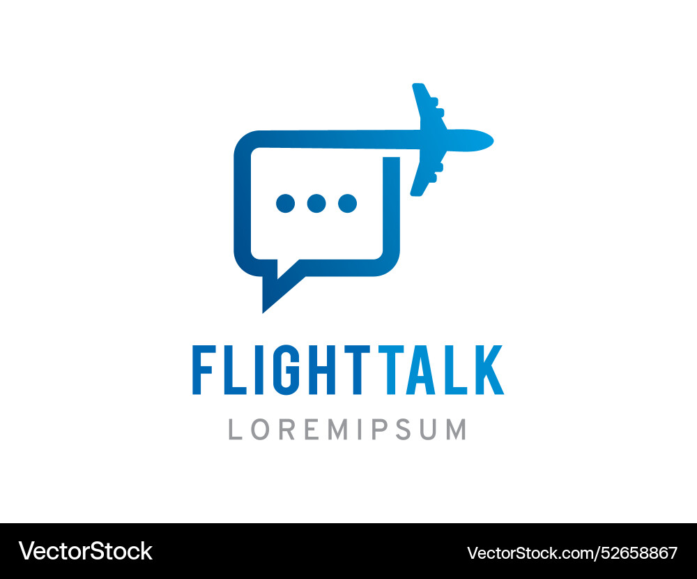 Flight talk logo symbol or icon template Vector Image