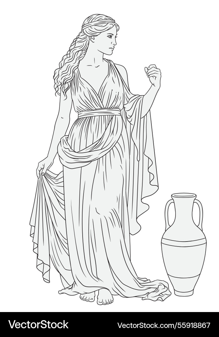 Greek women Royalty Free Vector Image - VectorStock