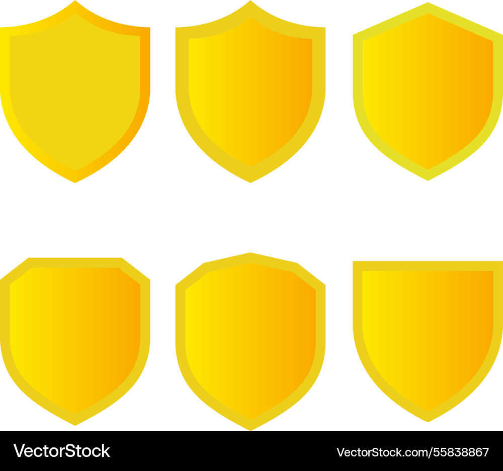 Guard shape gold color Royalty Free Vector Image