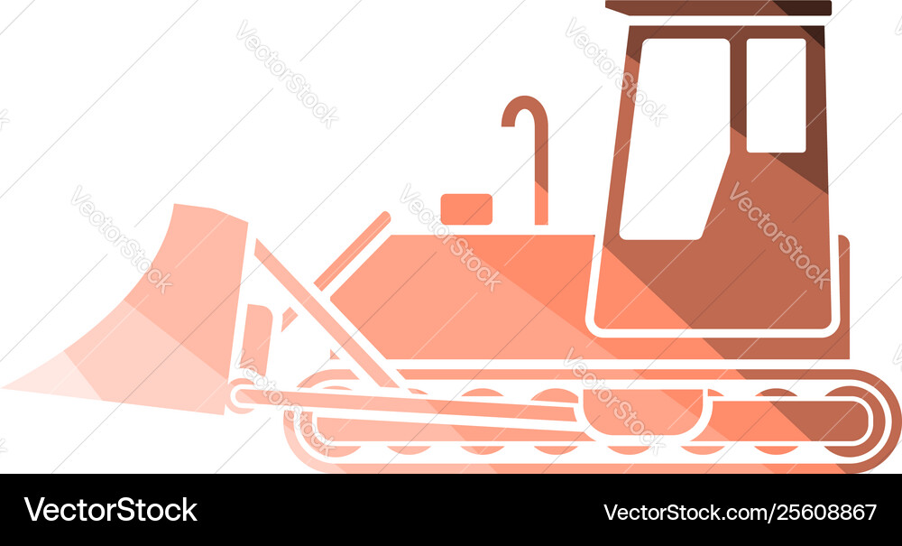 Icon of construction bulldozer Royalty Free Vector Image
