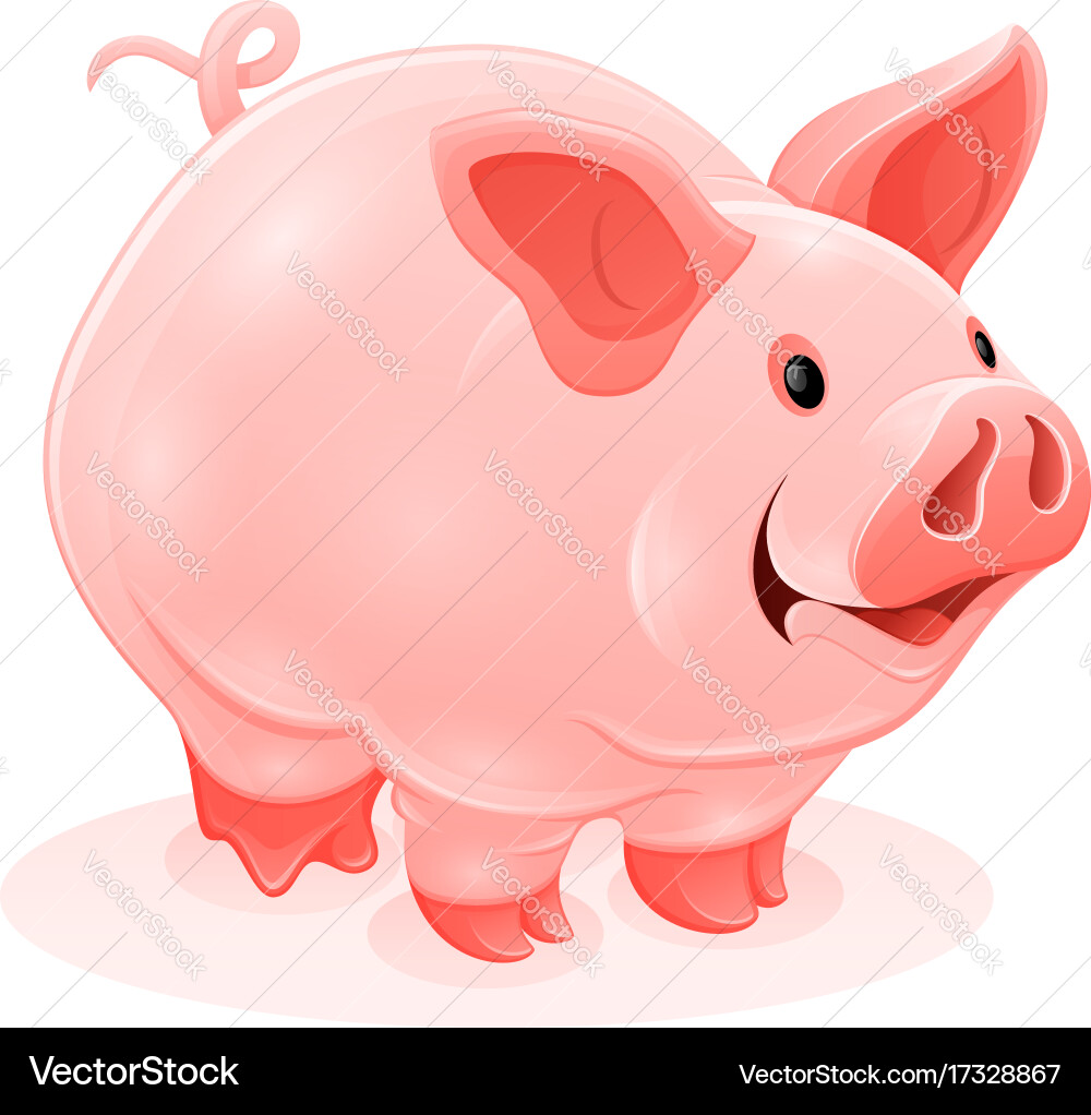 Pink piggy young cartoon Royalty Free Vector Image