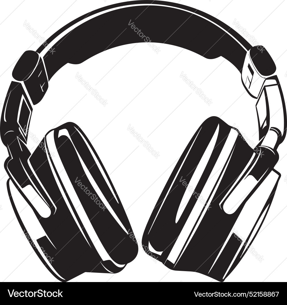 Rhythmic radiance headphone emblem in audio Vector Image
