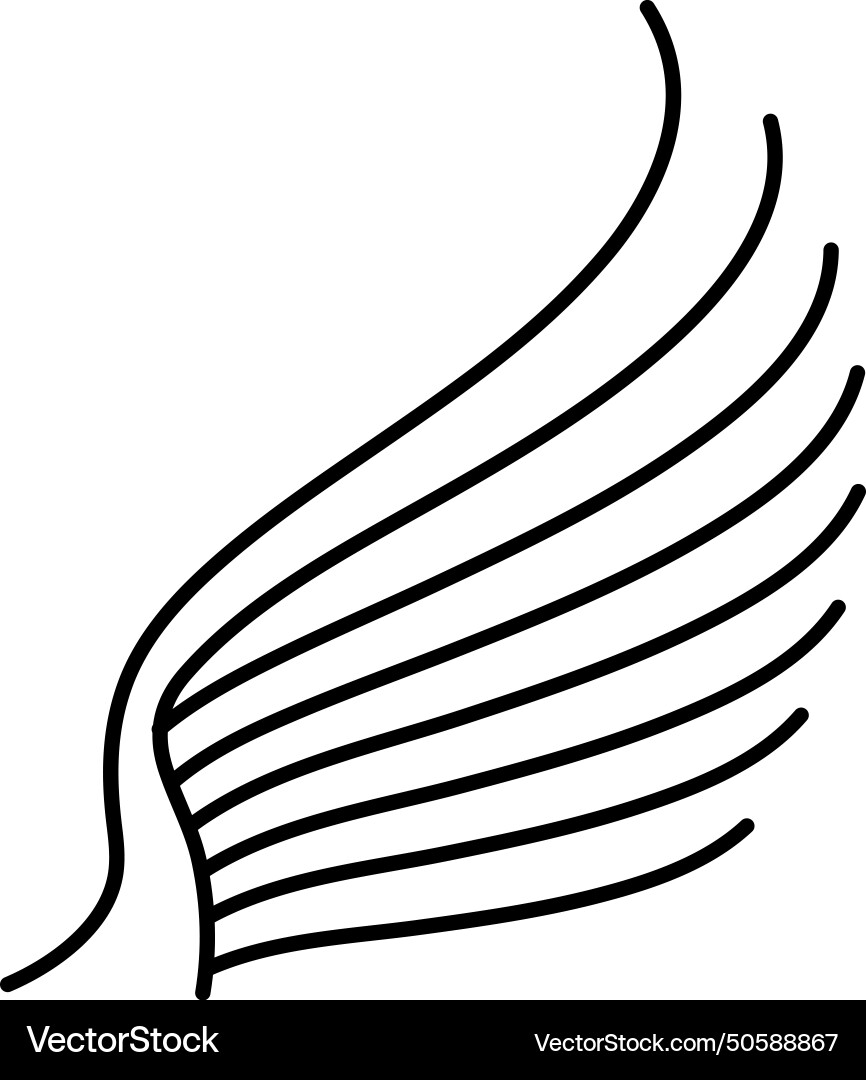 Wing icon line design template isolated Royalty Free Vector
