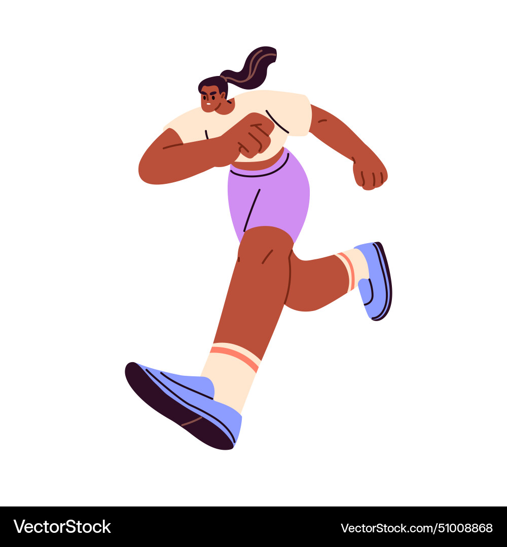 Ambitious focused woman running forward active Vector Image